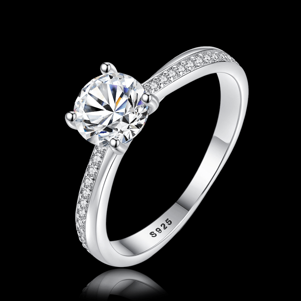Dazzling Claw Elegance Ring - 925 Sterling Silver Diamond Ring | – VillainsWear